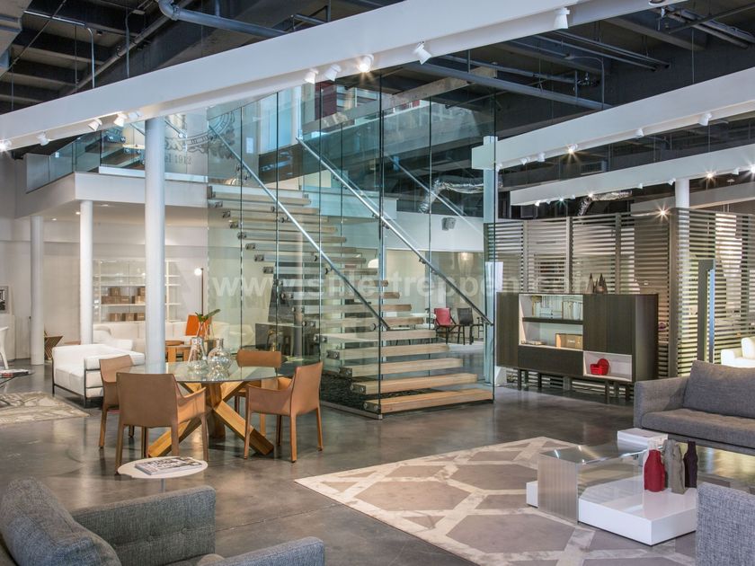 Self supporting straight glass Open staircase MISTRAL COMMERCIAL By ...