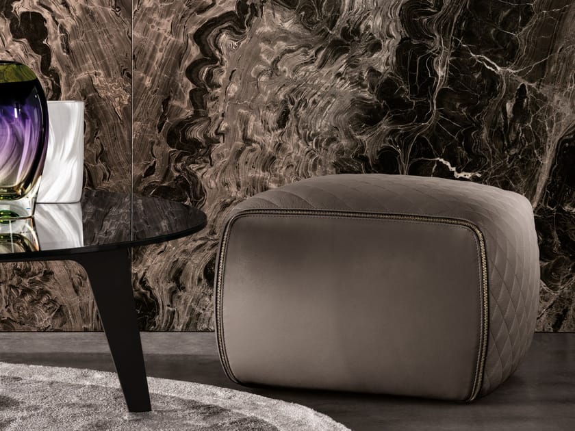 ASHLEY Leather pouf By Minotti | design Rodolfo Dordoni