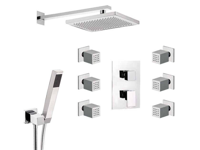 SKYLINE | Shower mixer with overhead shower By Daniel Rubinetterie