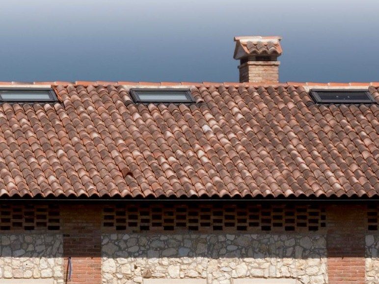 Coppo in laterizio COPPO 45 ANTICATO A BASE ROSSA By Tegolaia