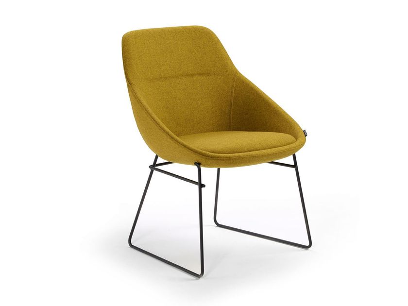 EZY LOW Sled base fabric chair By Offecct | design Christophe Pillet