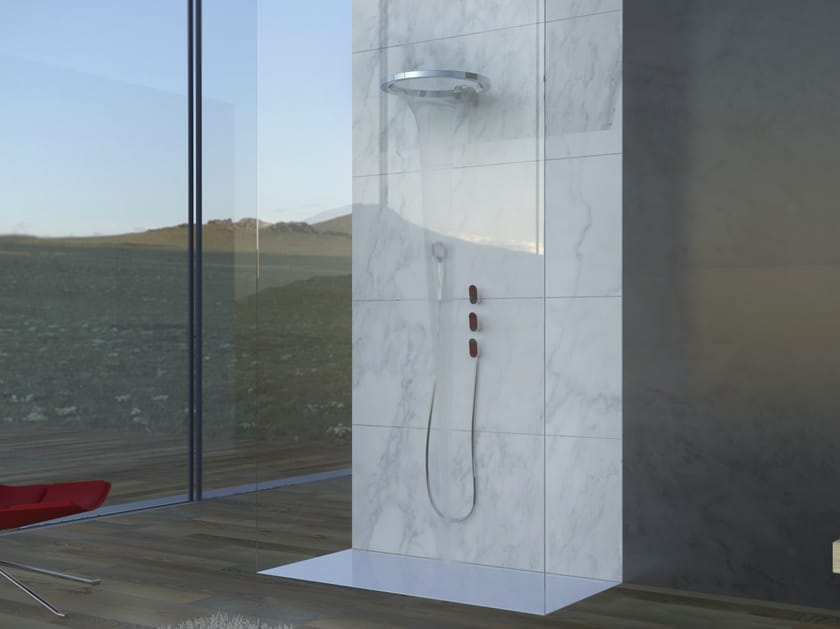 AMETIS RING LED wall-mounted steel overhead shower By GRAFF | design ...