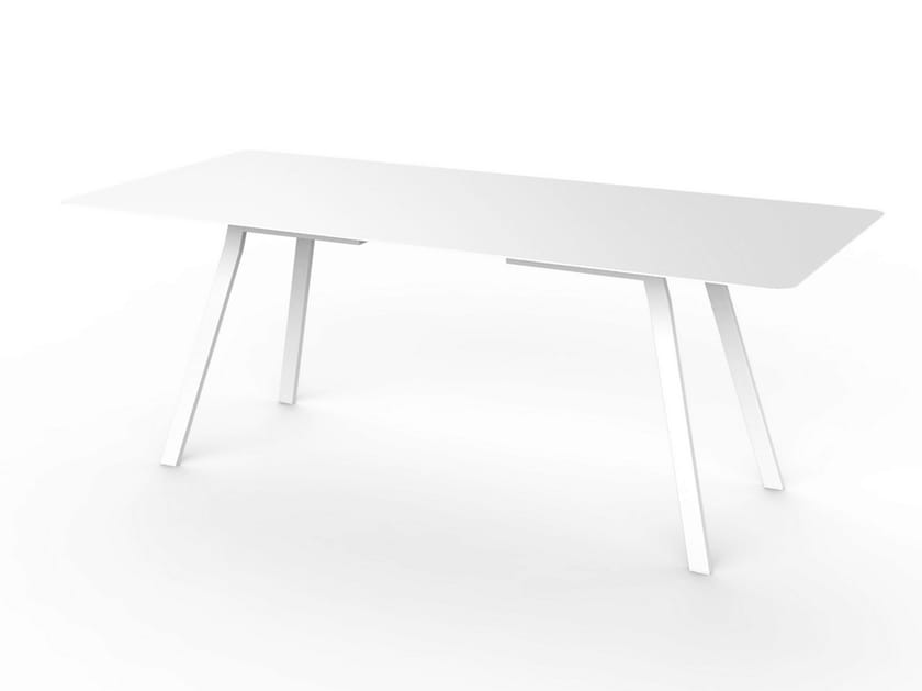 Rectangular Corian® garden table SLIM DINING 200 By VITEO design ...
