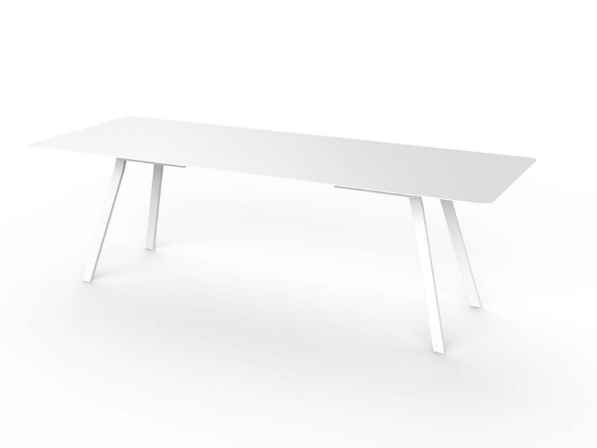 Rectangular Corian® garden table SLIM DINING 200 By VITEO design ...