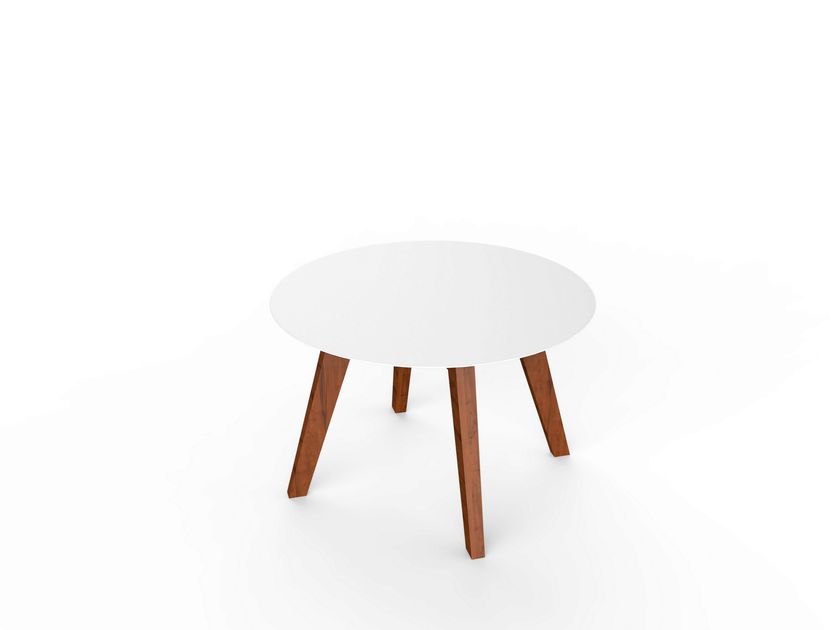 Round Corian® garden side table SLIM WOOD LOUNGE TABLE 64 By VITEO ...