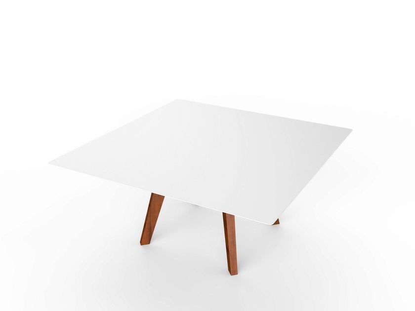 Square Corian® garden side table SLIM WOOD LOUNGE SQUARE TABLE 90 By ...