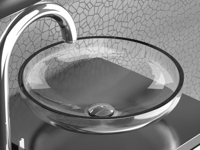 Lavabo sobre encimera redondo de cristal AQUA By Glass Design