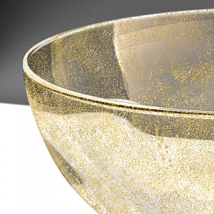 Countertop round Murano glass washbasin LAGUNA ORO By Glass Design