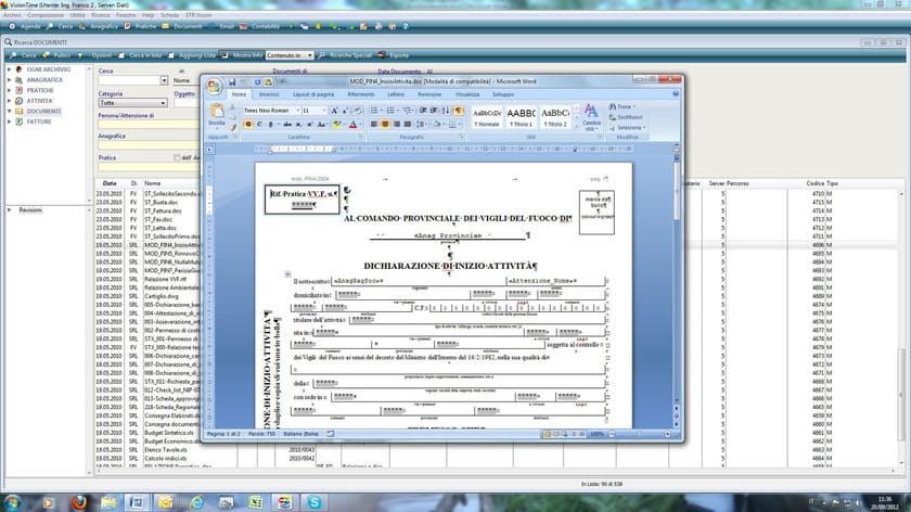 Office management, archiving / Professional fee STR VISION TIME By ...