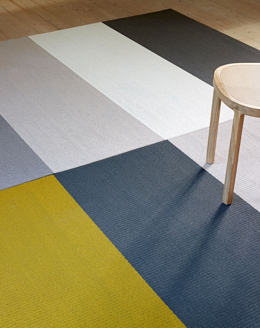 Striped rectangular paper yarn rug FOURWAYS By Woodnotes design Ritva ...