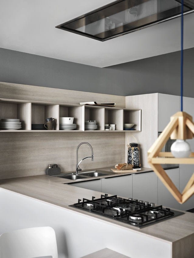 Fitted kitchen with handles ARIEL - COMPOSITION 1 By Cesar design Gian ...