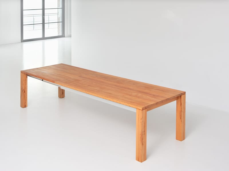 Extending rectangular solid wood table AMBER By Vitamin Design design ...