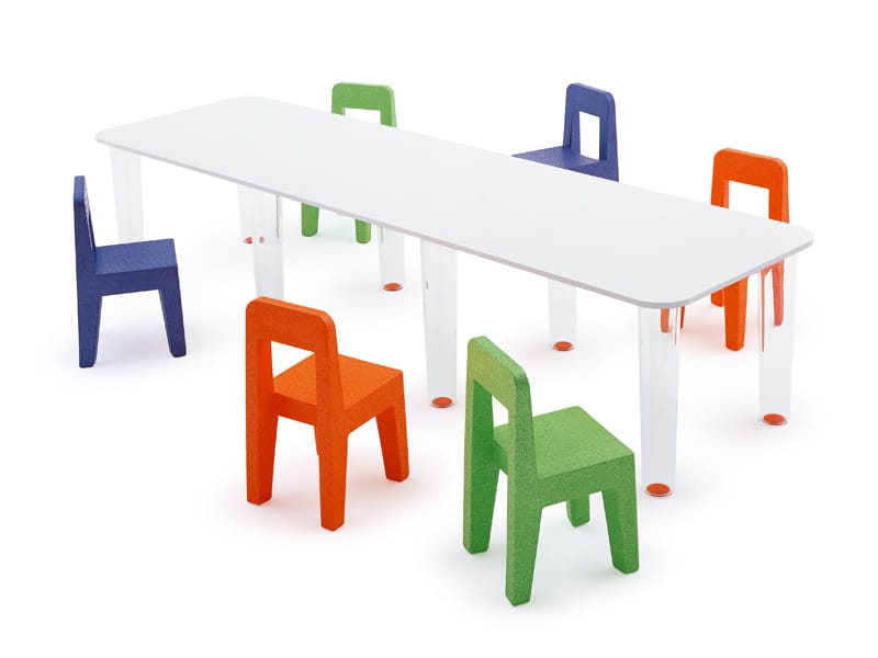 LITTLE FLARE Rectangular MDF Kids table By Magis | design Marcel Wanders