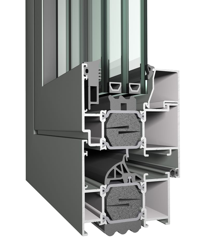 Sistema in alluminio per finestre e porte a battente Concept System 77 ...