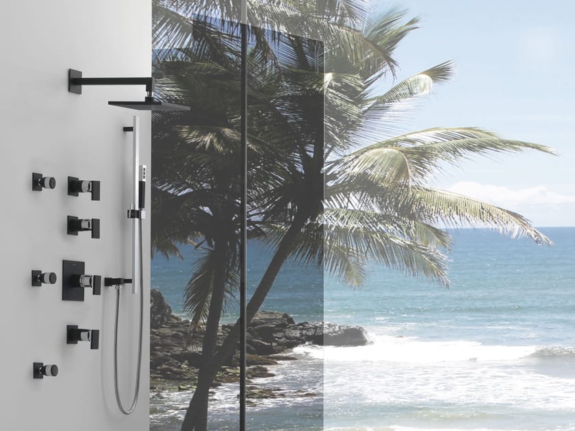 SOLAR | Shower mixer with overhead shower By Graff Europe West