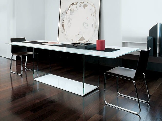 Rectangular crystal table VALENCIA By Sovet italia design Lievore ...