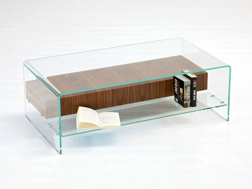 Coffee table BRIDGE WITH DRAWER AND SHELF By Sovet italia