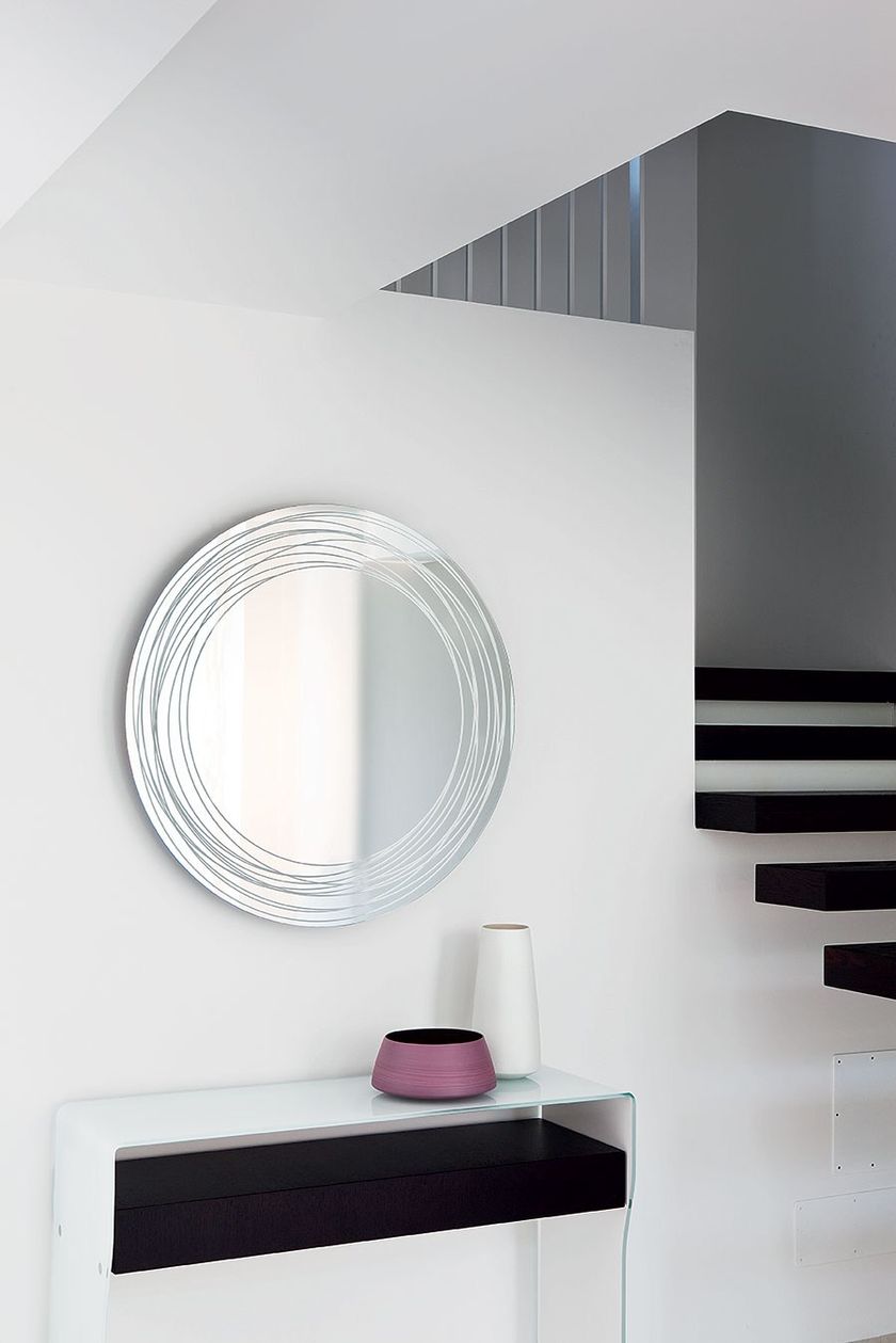 Round wall-mounted mirror with integrated lighting VERTIGO By Sovet ...