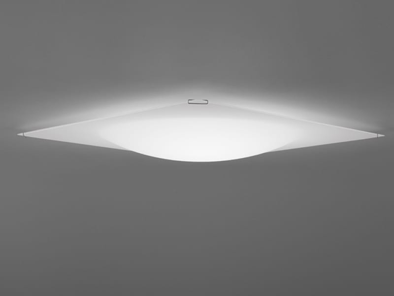 Glass ceiling lamp QUADRA ICE FLAT By Vibia design Proli Diffusion Studio