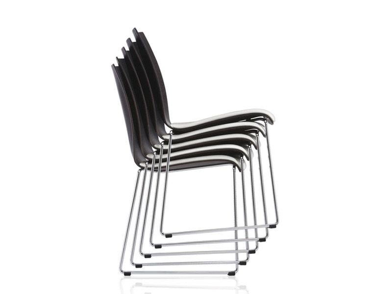 FINA Stackable sled base leather chair By Brunner | design Wolfgang C.R ...