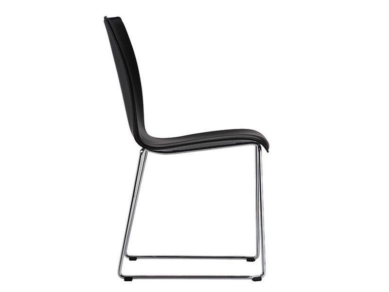 FINA Stackable sled base leather chair By Brunner | design Wolfgang C.R ...