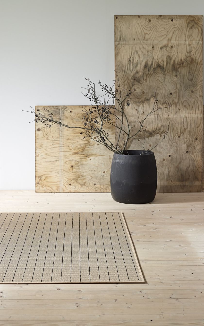 Striped handmade rug LINE By Woodnotes design Ritva Puotila