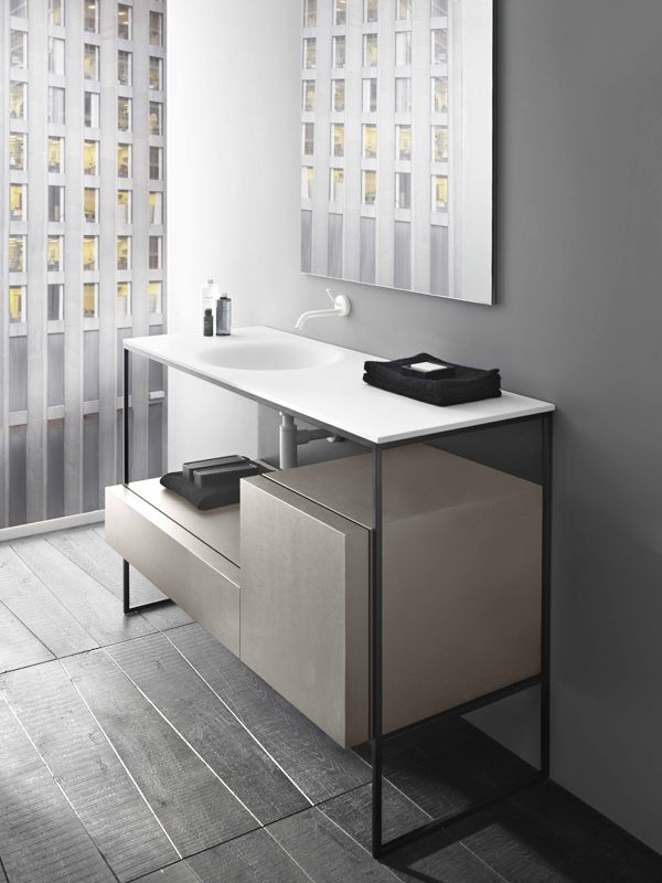 Metal vanity unit with drawers MORPHING STEEL 130 By Kos by Zucchetti ...