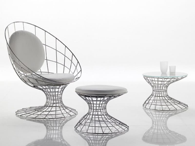 Sillón de metal FILO By Désirée divani diseño Marc Sadler