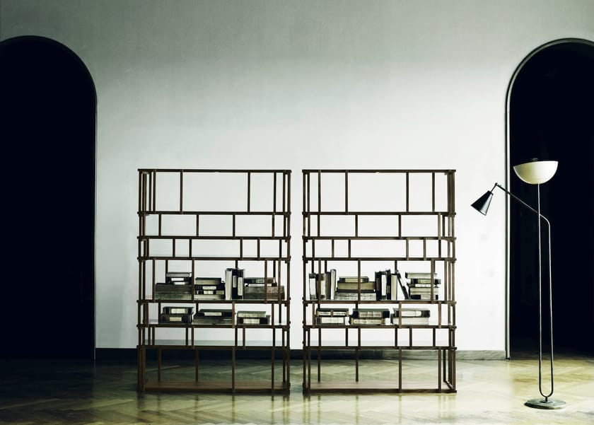 OFF CUT Divider wooden bookcase By Living Divani | design Nathan Yong