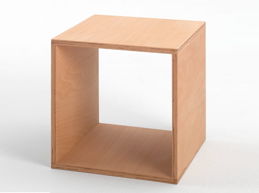Beech coffee table / bedside table CUBE By Tojo Möbel