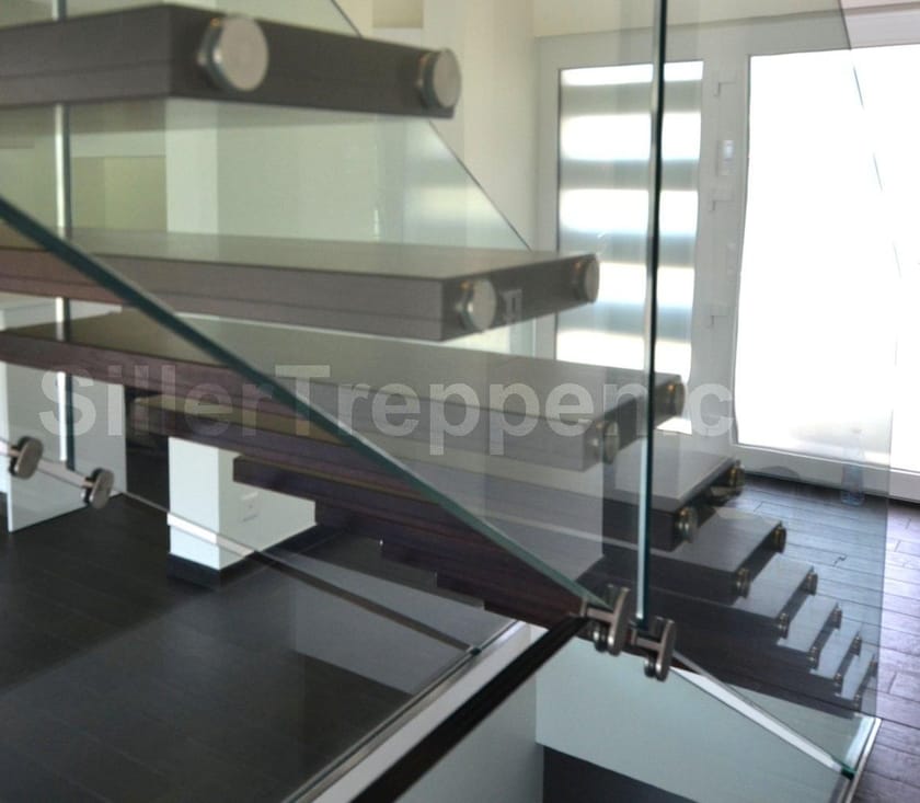 Tempered glass Open staircase Floating stairs By Siller Treppen