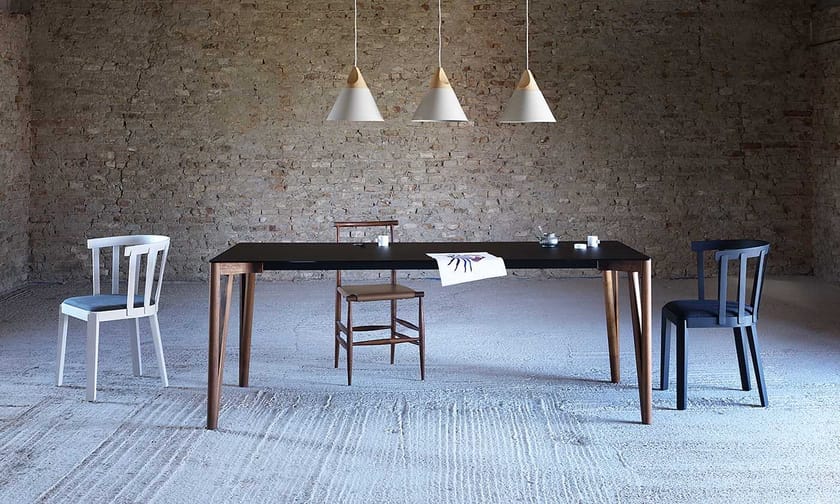 Extending rectangular aluminium dining table DECAPO By Miniforms