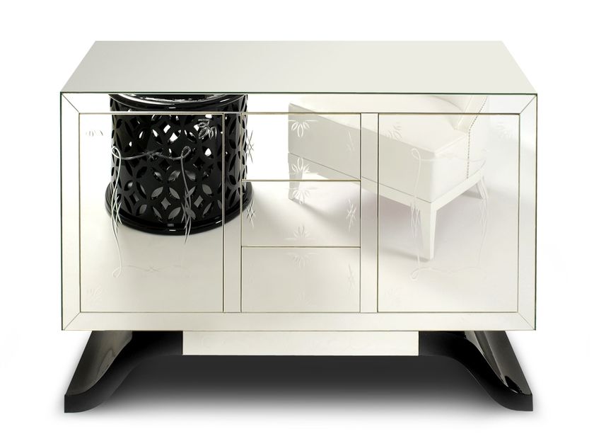 METROPOLITAN | Sideboard Mirrored glass sideboard with doors By Boca do ...