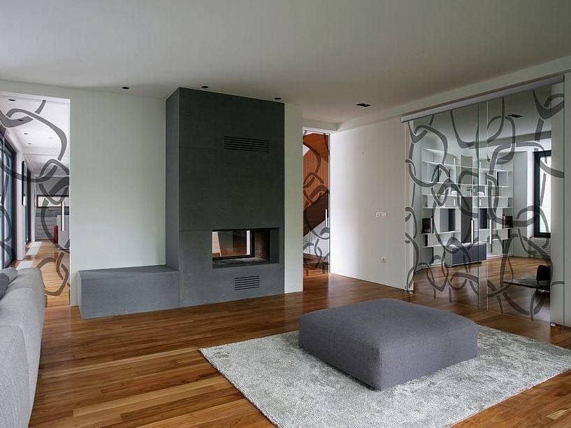 Glass sliding door DIGITAL DOORS By Brecci Glass