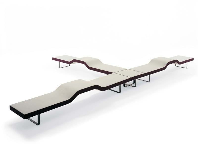 Upholstered bench LONGWAY B By Segis design Bartoli Design