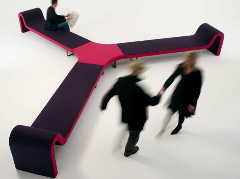 Upholstered bench LONGWAY C By Segis design Bartoli Design