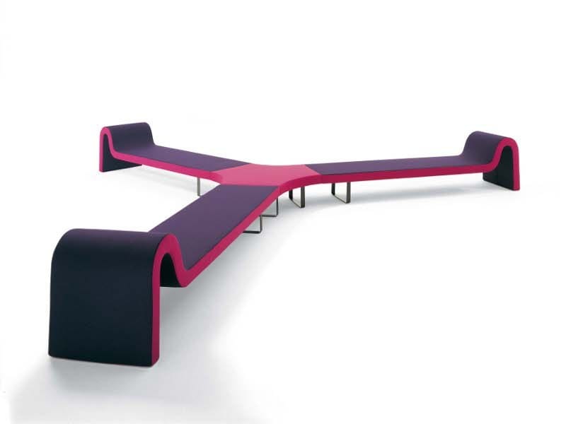 Upholstered bench LONGWAY C By Segis design Bartoli Design