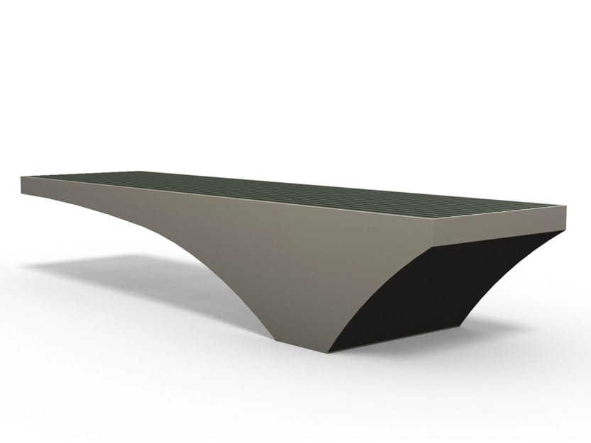 COMFONY 50 Backless stainless steel and PET bench By BENKERT BANKE