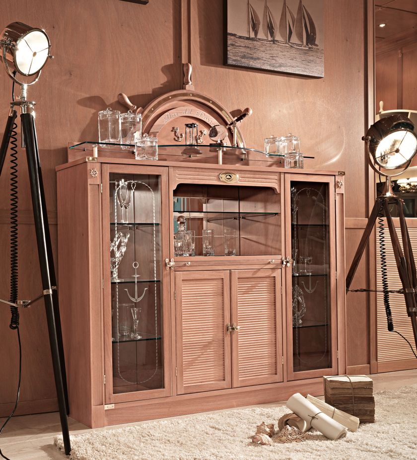 Mobile bar in legno e vetro 712 | BAR DEL PORTO By Caroti