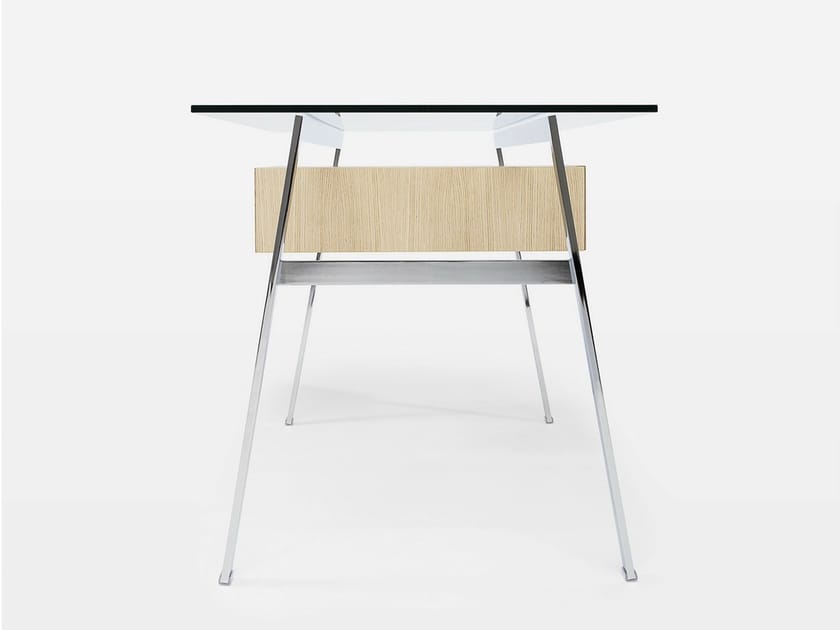 Glass writing desk with drawers HOMEWORK 1 GLASS TOP By bensen