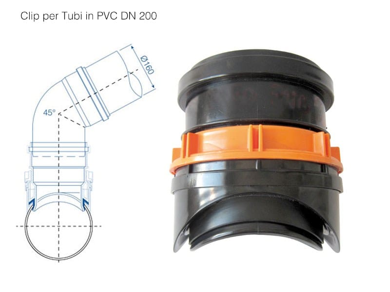 Clip meccanica a 90° per innesto su tubi PVC CLIP PVC by Redi