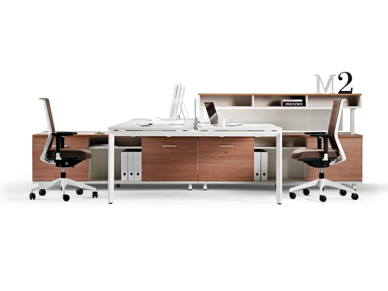 VITAL PLUS SPINE Sectional workstation desk with drawers By ACTIU