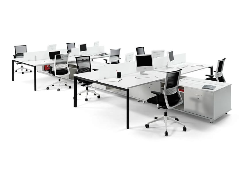 VITAL PLUS SPINE Sectional workstation desk with drawers By ACTIU