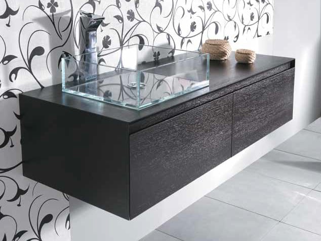 Single wall-mounted vanity unit with drawers MINIMAL 30 By Mastro Fiore
