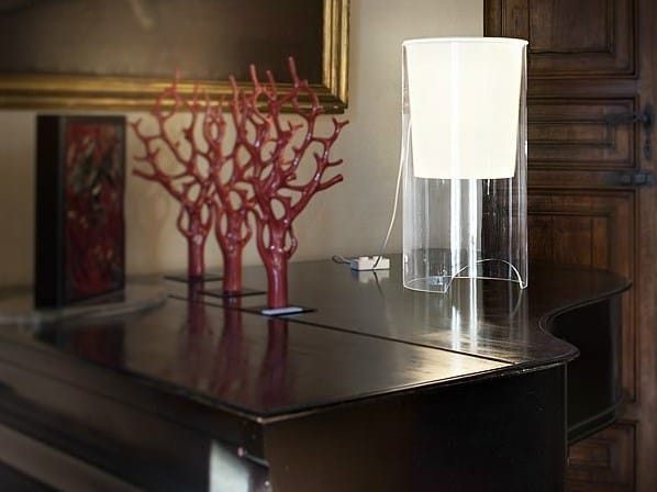 LED crystal table lamp AOY By FLOS design Achille Castiglioni