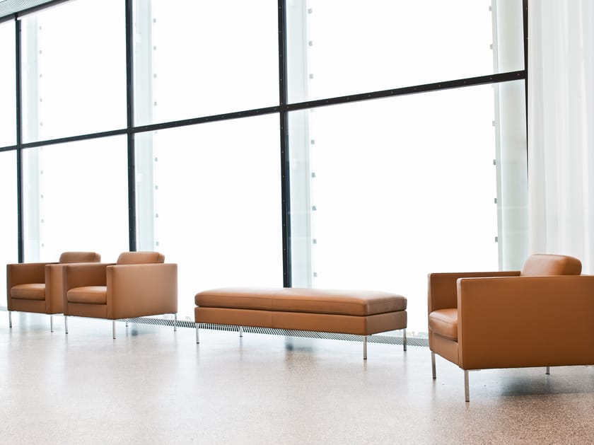 ANYTIME Leather lobby chair with armrests By La Cividina | design ...