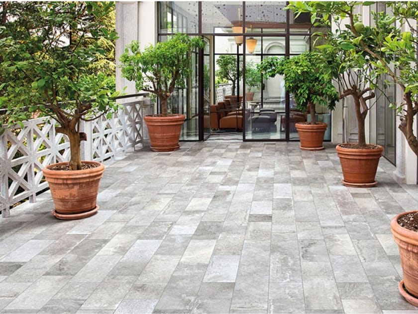 Glazed stoneware wall tiles / flooring stone effect PROVENCE GREY ...