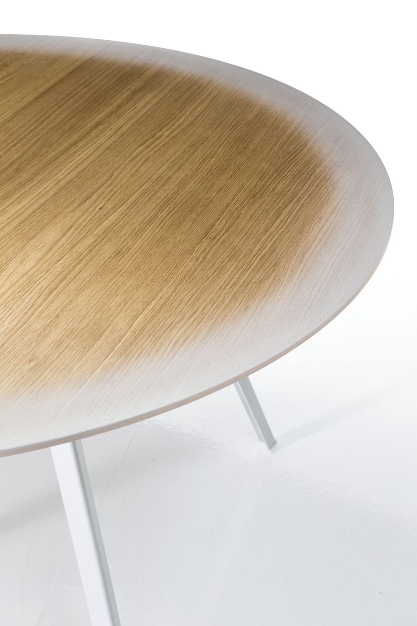 PYLON GRADIENT | Round table Round steel and wood table By Moroso ...