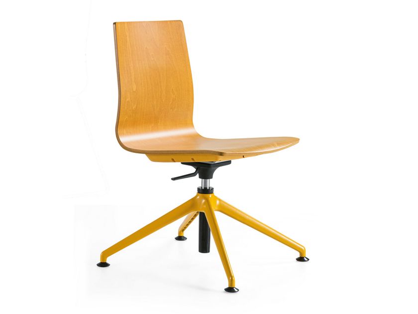 Q2 Swivel trestle-based beech reception chair By Sesta | design Studio ...