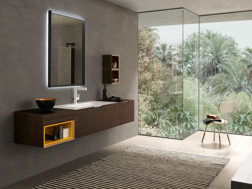 Mobile lavabo in legno con specchio QUARANTA5 01 Collezione Quaranta5 ...